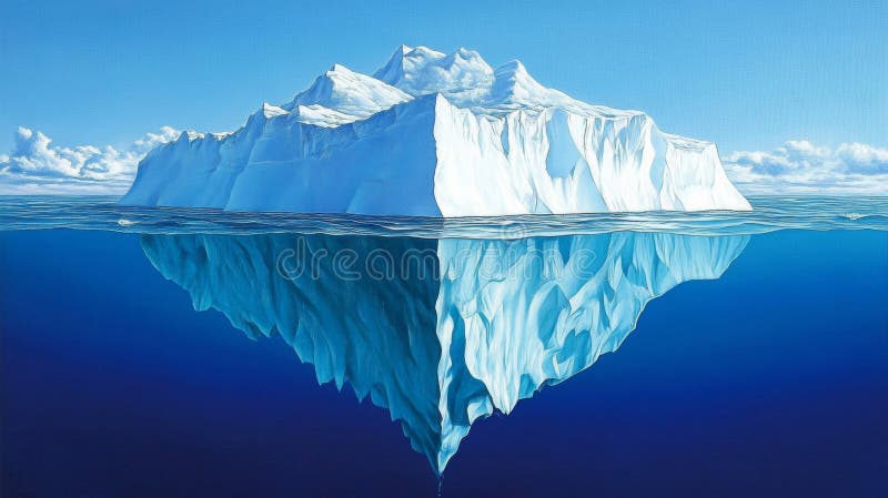 Massive Iceberg in Ocean Water Stock Illustration - Illustration of ...