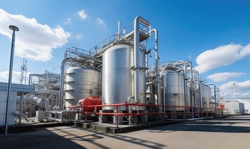 A Massive Industrial Complex with a Plethora of Containers Stock Image ...