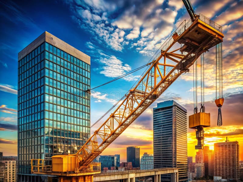 Massive Industrial Crane Hoists Enormous Load during Construction ...