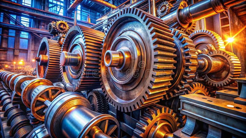 Massive Industrial Gears a Panoramic Perspective of a Complex Machinery ...