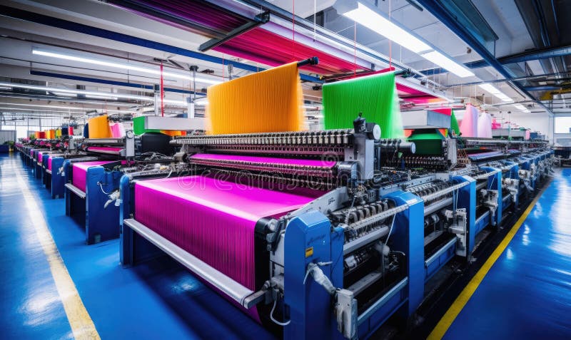 A Massive Industrial Machine Dominating a Vibrant Blue Space Stock ...