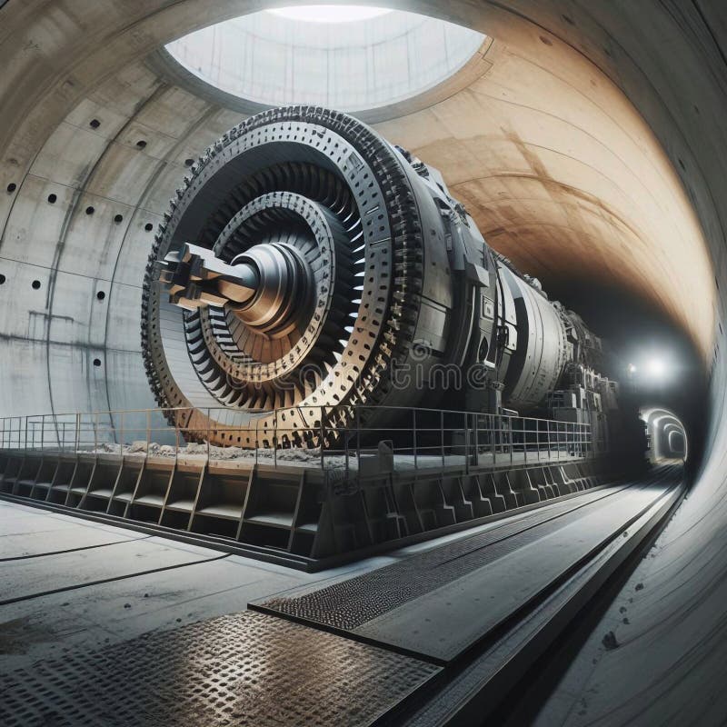 A Massive, Industrial Machine in a Tunnel, Representing Power ...
