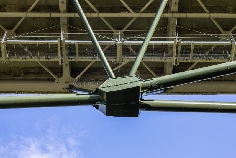 Massive Industrial Steel Construction Structure of the Bridge Stock ...