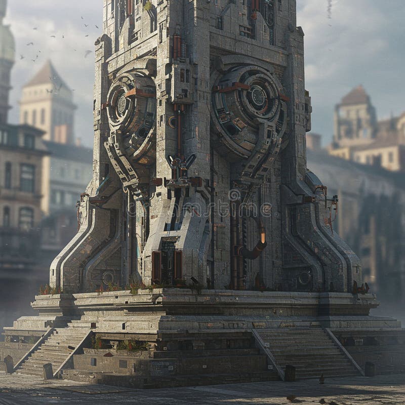 A Massive, Intricately Designed Stone Tower Features Mechanical ...