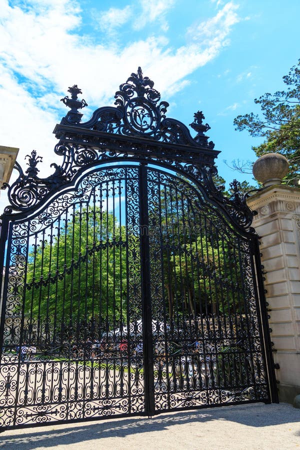 Massive iron gate stock photo. Image of manor, country - 104510236