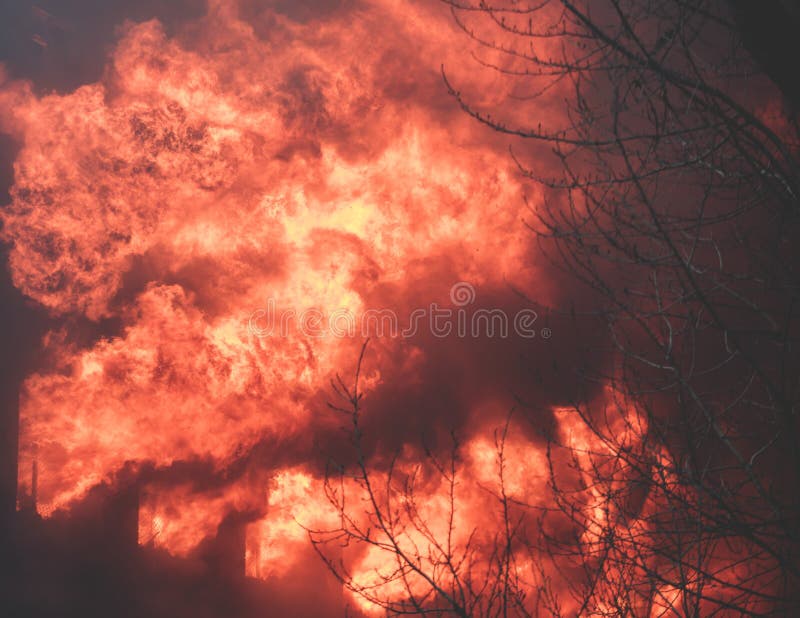 Massive Large Major Wildfire, Bush Blaze, a Forest Fire Stock Photo ...