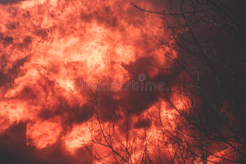 Massive Large Major Wildfire, Bush Blaze, a Forest Fire Stock Image ...