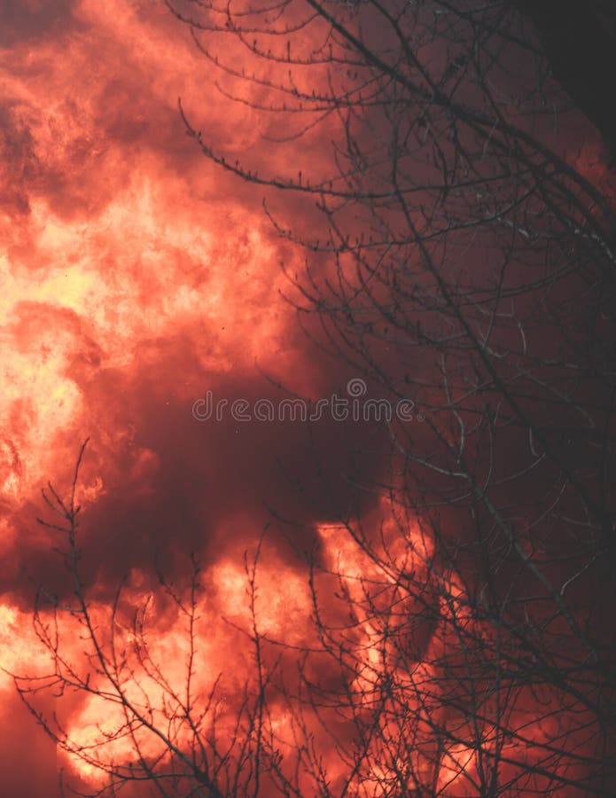 Massive Large Major Wildfire, Bush Blaze, a Forest Fire Stock Image ...