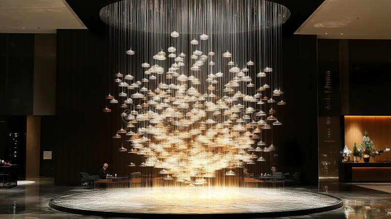 Massive, Light-catching, Cascading Art Piece Hangs Over a Circular ...