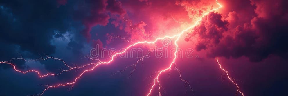 Massive Lightning Bolt, Powerful Energy Explosion , Storm, Sky Stock ...