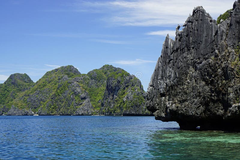 Massive Limestone Rocks at the El Nido Archipelago Stock Photo - Image ...