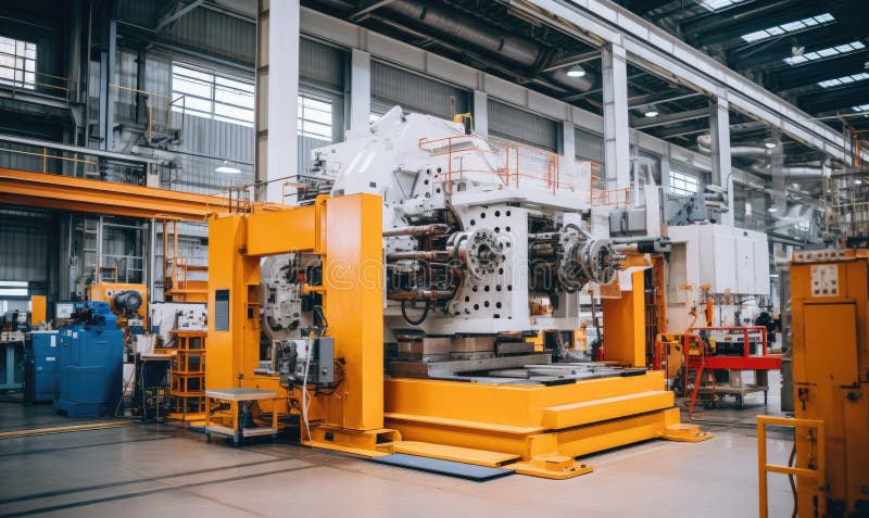 A Massive Machine in a Towering Industrial Facility Stock Illustration ...