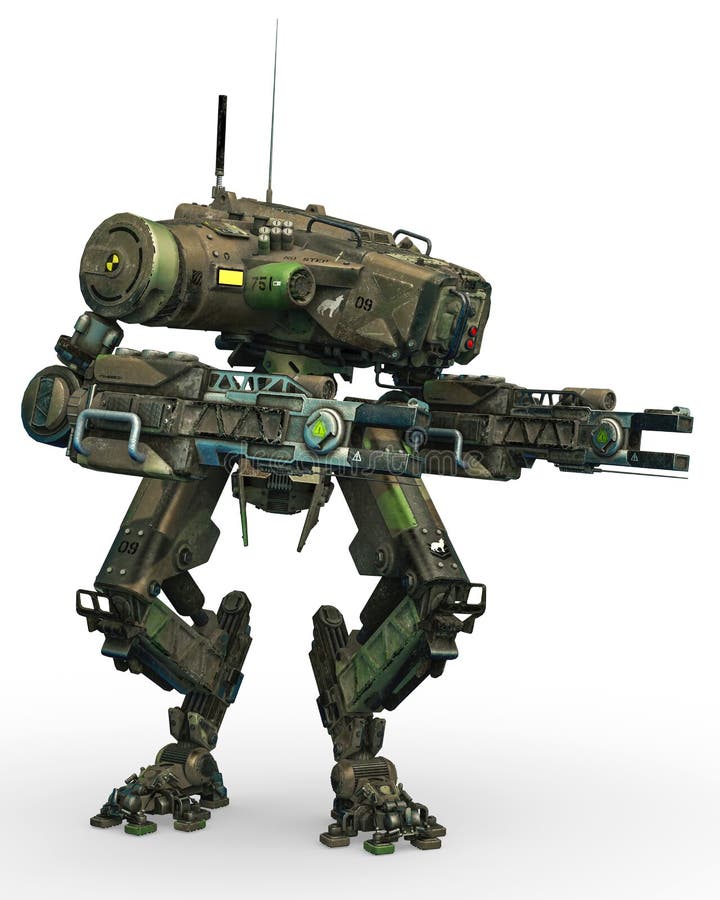 Army Machine Mega Terrestrial Attack Stock Illustration - Illustration ...