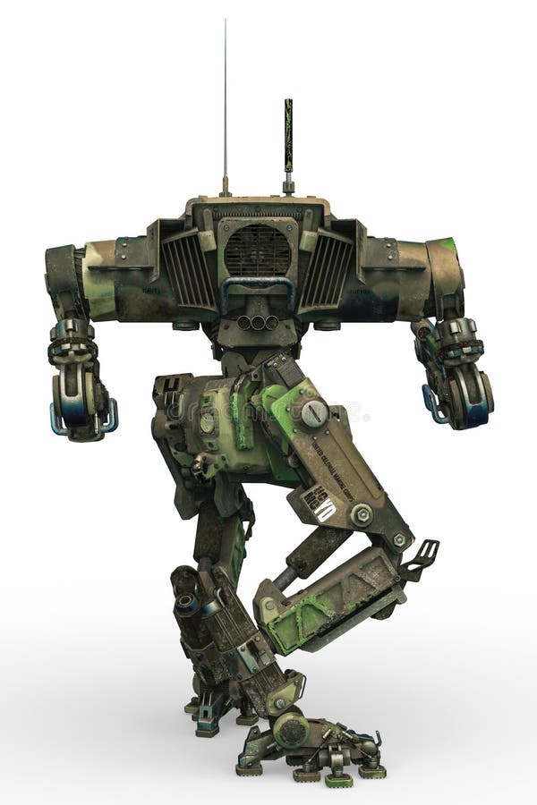 Army Machine Mega Terrestrial Attack Stock Illustration - Illustration ...