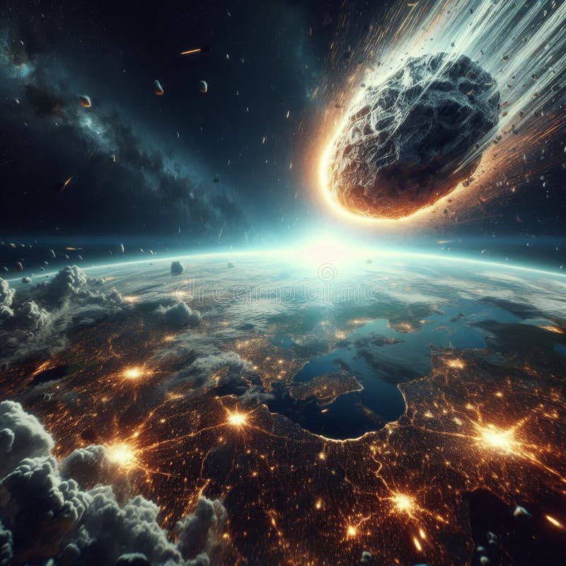 Massive Meteor Approaching Earth, Seconds before Impact during ...