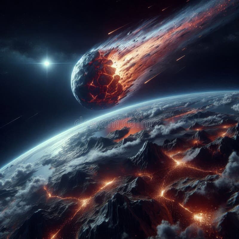 Massive Meteor Approaching Earth, Seconds before Impact during ...