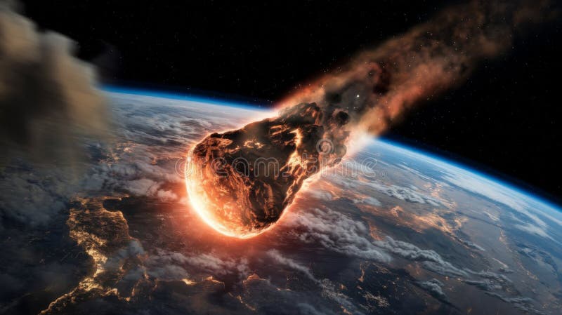 Massive Meteor Approaching Earth, Seconds before Impact during ...
