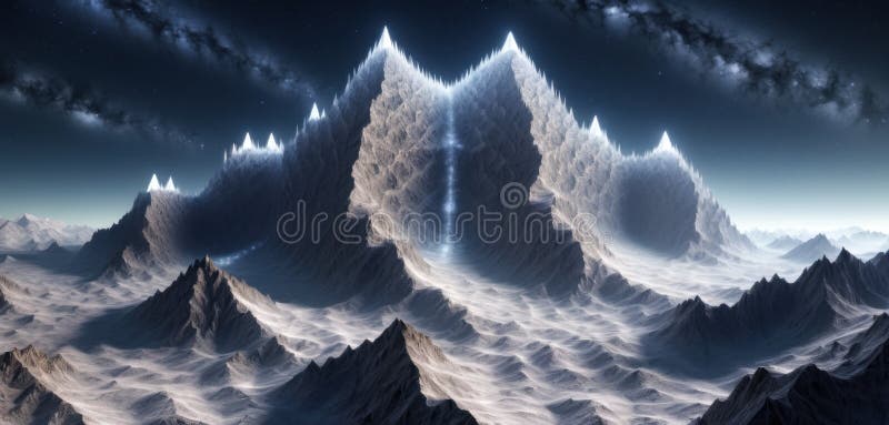A Massive Mountain Made of Endlessly Repeating Fractal Structures. Each ...