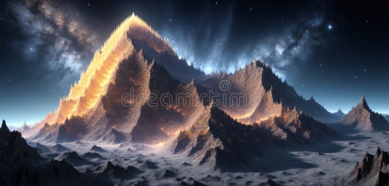 A Massive Mountain Made of Endlessly Repeating Fractal Structures. Each ...