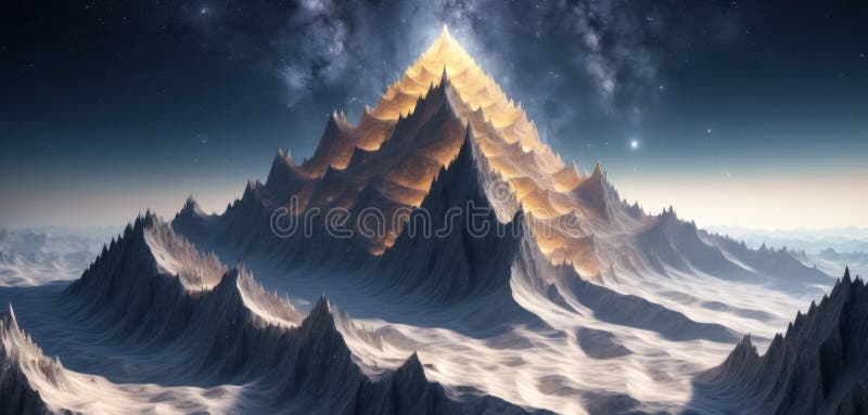 A Massive Mountain Made of Endlessly Repeating Fractal Structures. Each ...