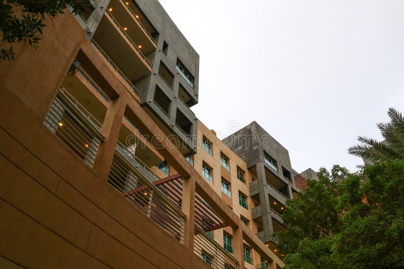 A Massive Multi-storey Building Reaching into the Sky. Stock Image ...
