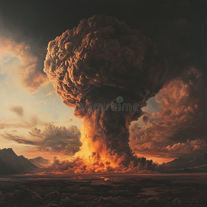 A Massive Mushroom Cloud Rising High into the Sky after a Powerful ...