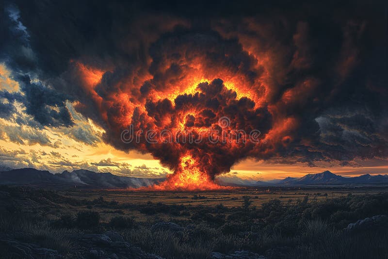 A Massive Mushroom Cloud Rising High into the Sky after a Powerful ...
