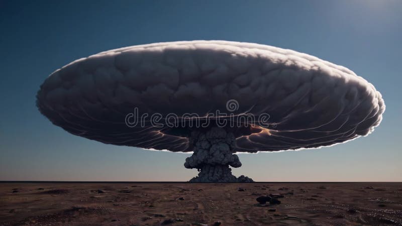 Massive Mushroom Cloud from Nuclear Strike Dominating Skyline Stock ...