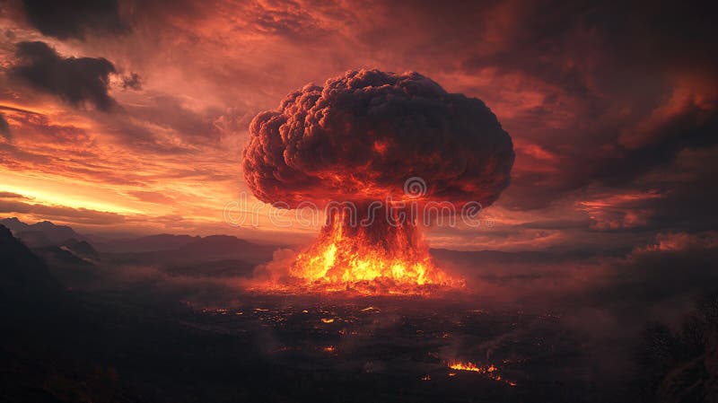A Massive Mushroom Cloud Rising High into the Sky after a Powerful ...