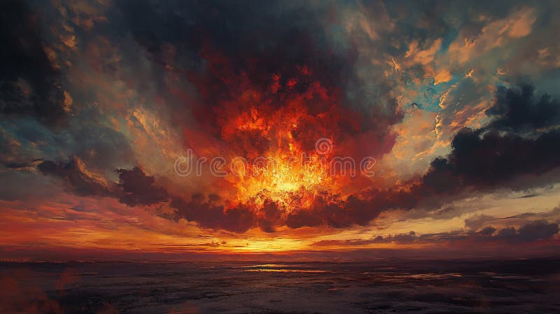 A Massive Mushroom Cloud Rising High into the Sky after a Powerful ...