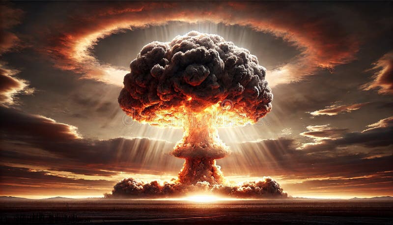 Massive nuclear explosion stock illustration. Illustration of nuclear ...