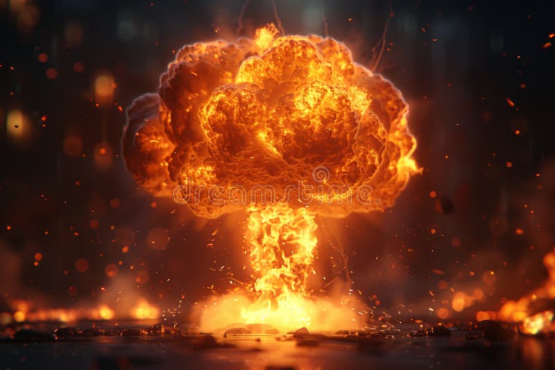 Massive Nuclear Explosion Emits a Blinding Light and Billows of Smoke ...