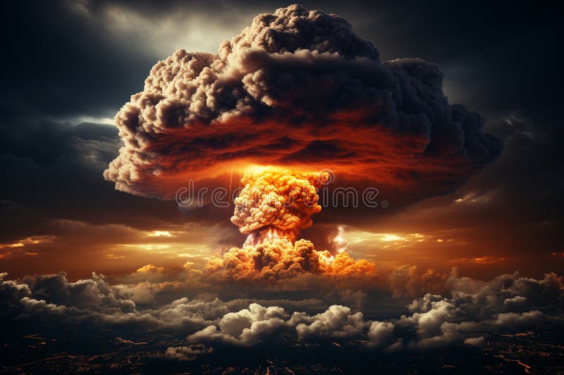 Massive Nuclear Explosion with Fiery Red Edges, Pearlescent Shockwaves ...
