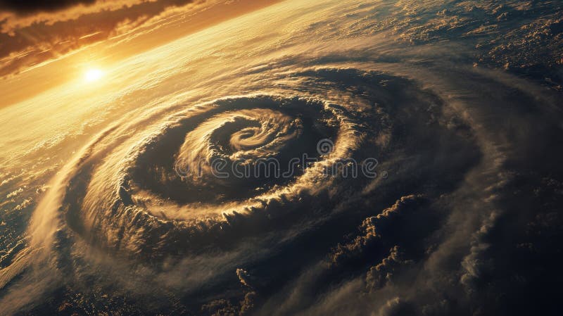 Massive Ocean Storm Seen from Space, Sunlight Reflecting on Spiraling ...