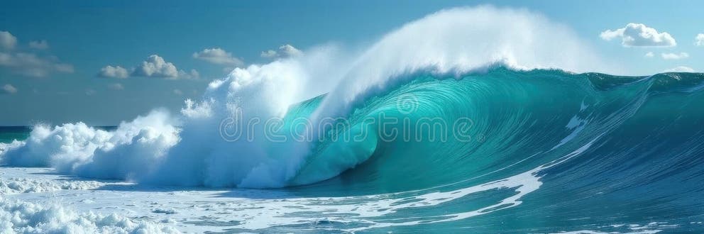 Massive Ocean Wave Crests, Whitewater Explodes , Aquatic, Marine Stock ...