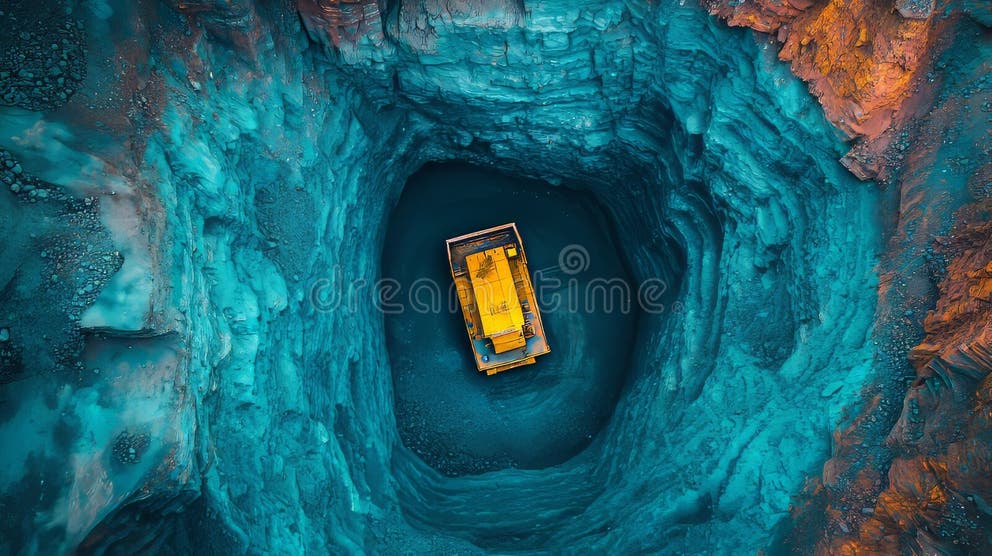 A Massive Open-pit Coal Mining Site Where Heavy Machinery is in ...