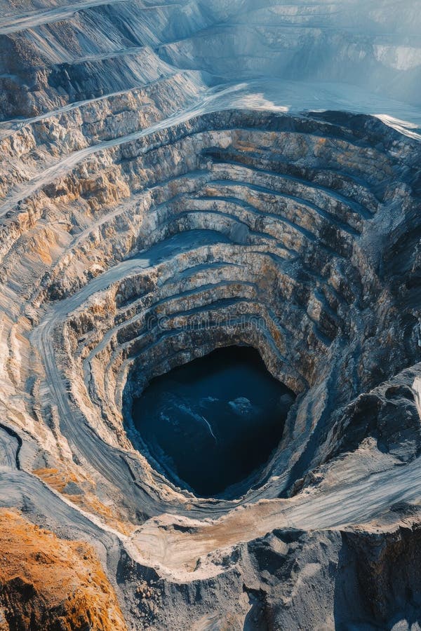 Massive Open Pit Mining Site Stock Photo - Image of excavation ...
