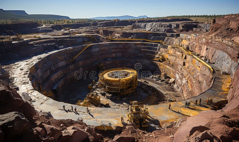 Massive Open Pit in Mountain Stock Image - Image of isolated, rock ...
