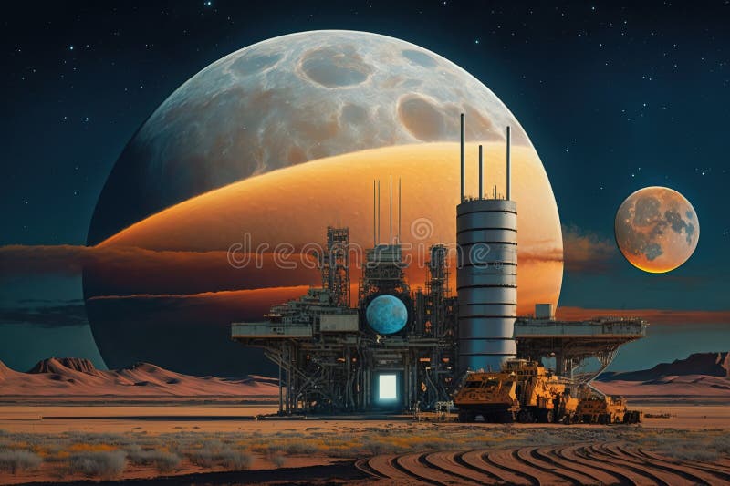 Massive Outer Space USS Enterprise Repair Station and Mining Factory ...