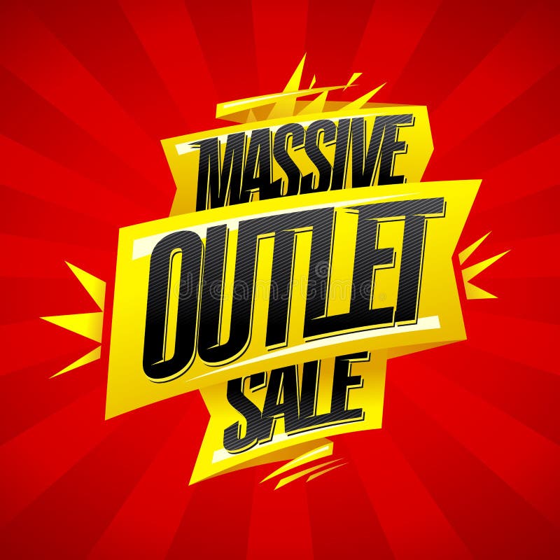 Outlet Banner Template. Outlet Ribbon Label Stock Vector - Illustration ...