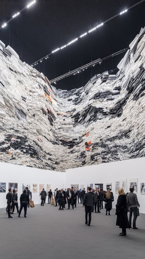 Massive Paper Installation Art Exhibit Stock Illustration ...