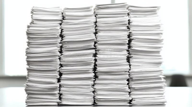 Massive Paper Stack Vertical Composition Stock Illustrations – 2 Massive Paper Stack Vertical ...