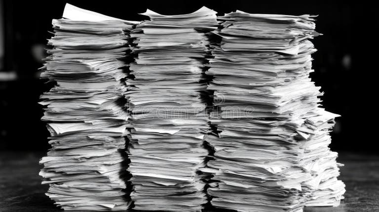 Massive Paper Stacks stock illustration. Illustration of heavy - 365588254