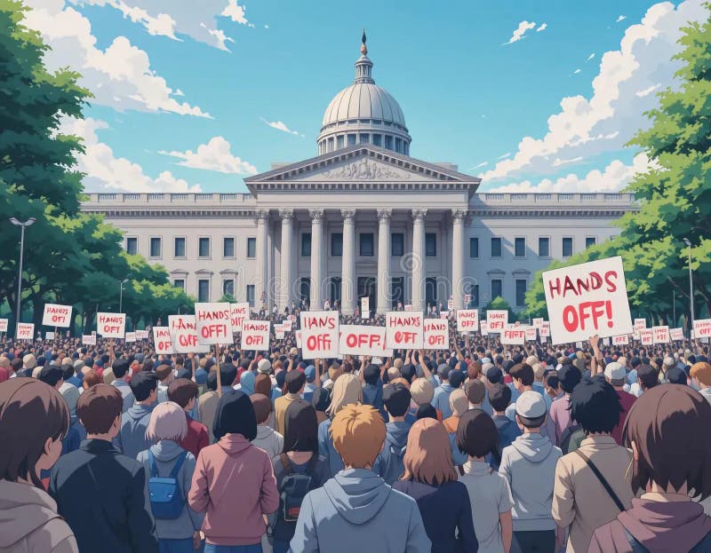 A Massive Peaceful Protest in Front of the Capitol Building Stock ...