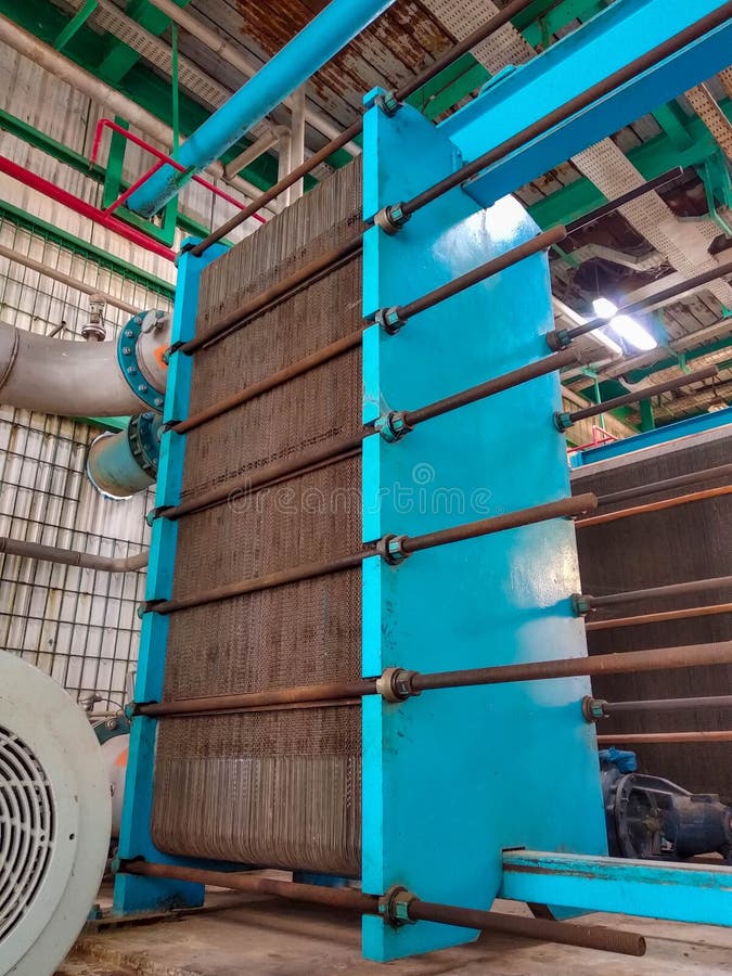 Massive Plate Heat Exchanger Stock Image - Image of rack, technology ...