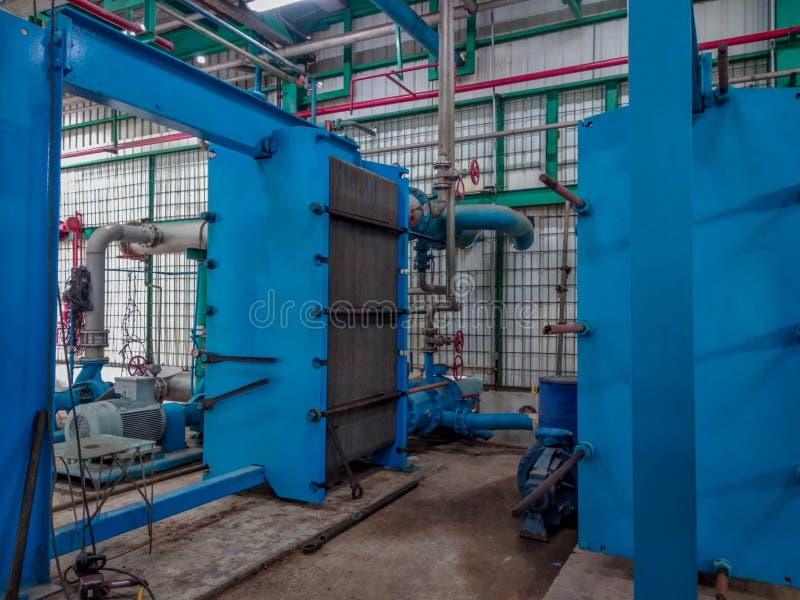 Massive Plate Heat Exchanger Stock Image - Image of equipment, circle ...