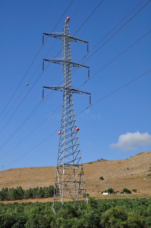 Massive pylon. stock photo. Image of electric, skyline - 19897098