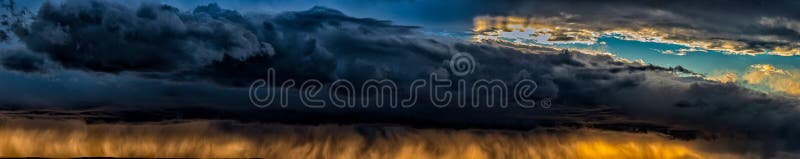Massive Rain Storm on the Horizon, Panorama Format Stock Photo - Image ...