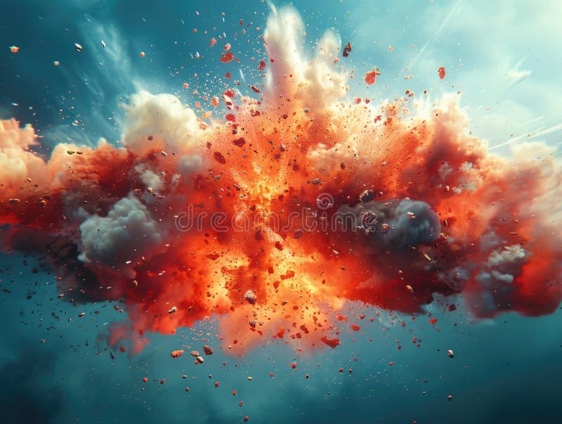 Massive Red and White Cloud Explosion Stock Image - Image of abstract ...