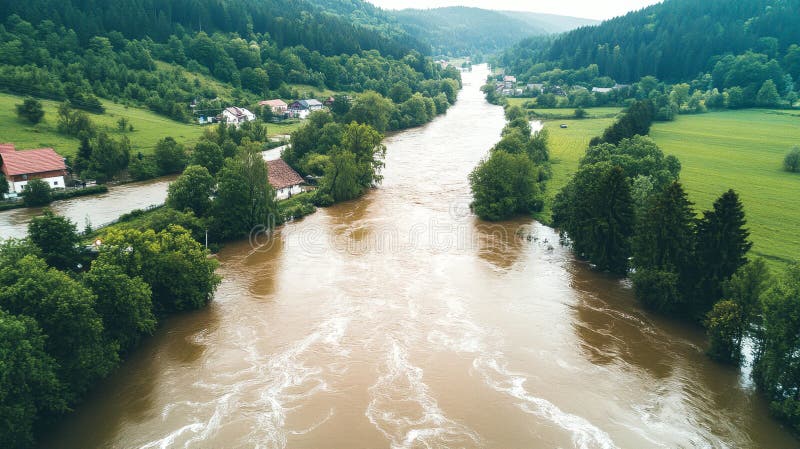 Massive River Overflow during Springtime Creates Picturesque Flooded ...